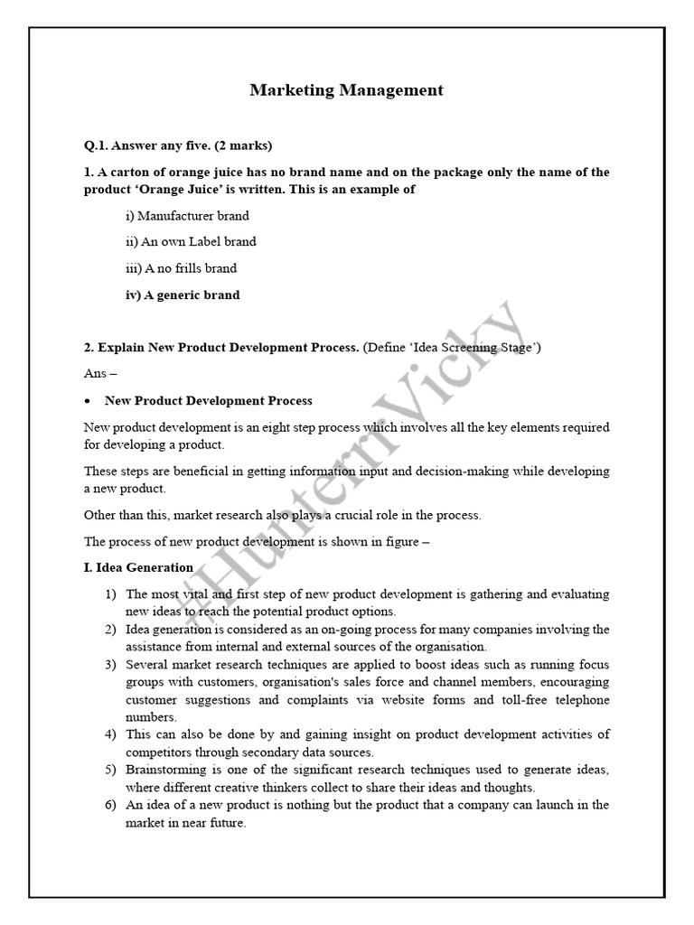 Marketing Management Notes | PDF | Marketing | Product (Business)