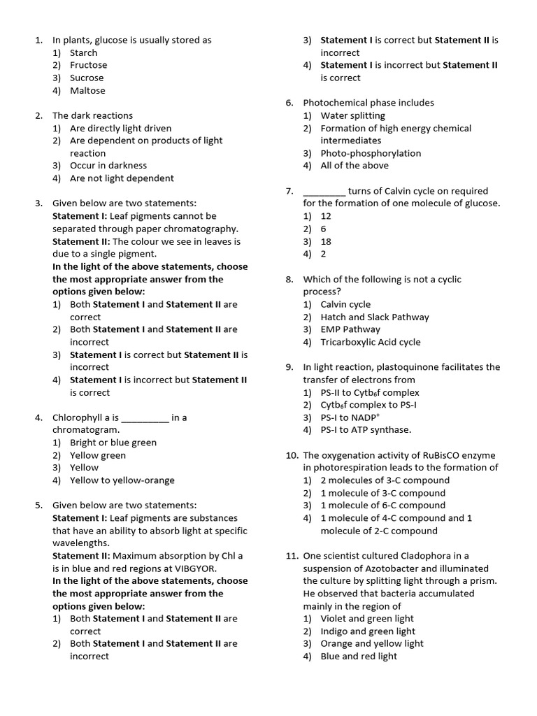 Plant Physiology (Unit Test) | PDF | Cellular Respiration | Plant Hormone
