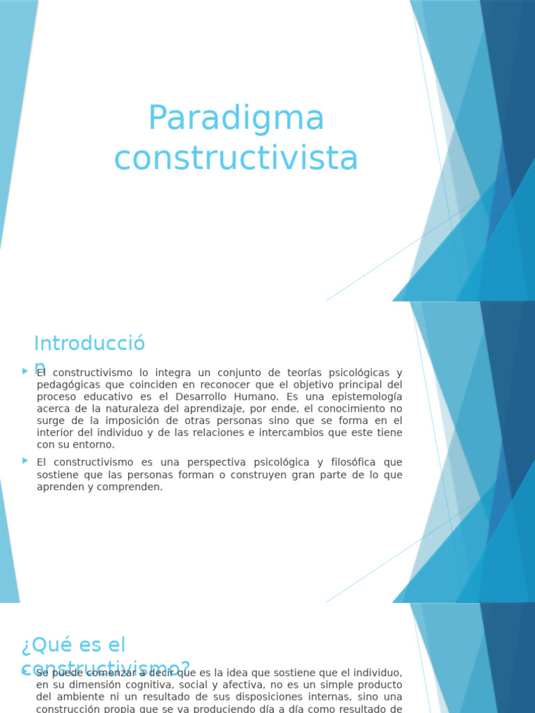 Paradigma Constructivista | PDF | Constructivismo (filosofía de la ...
