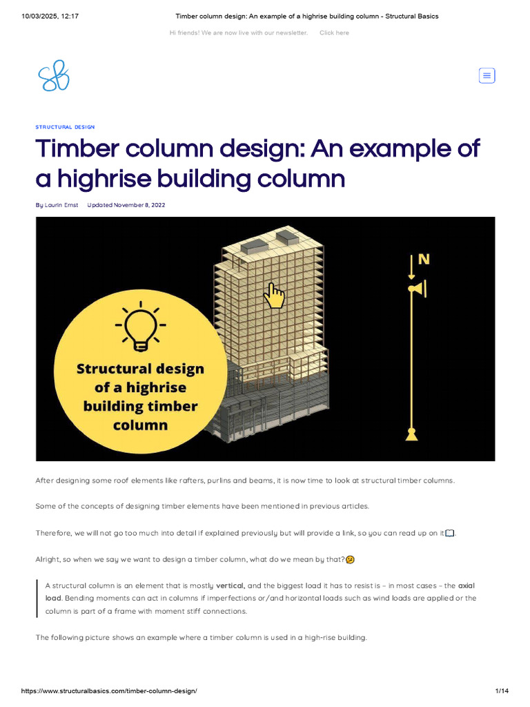 Timber Column Design - An Example of A Highrise Building Column ...