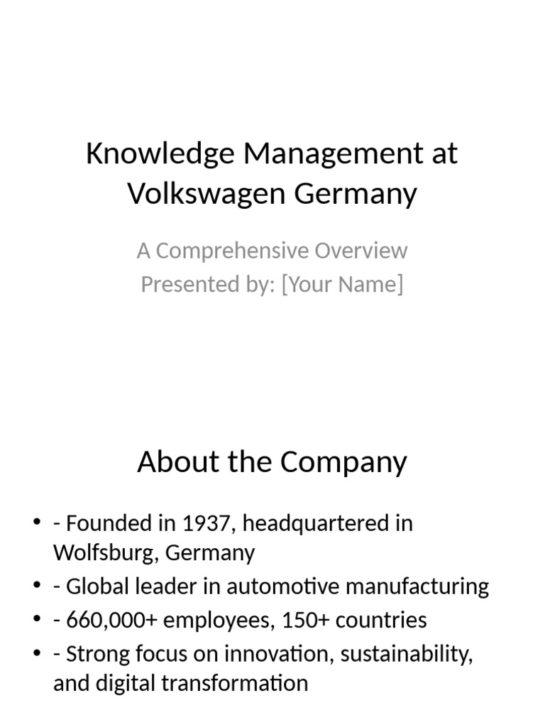 Volkswagen KM Presentation2 | PDF | Innovation | Business