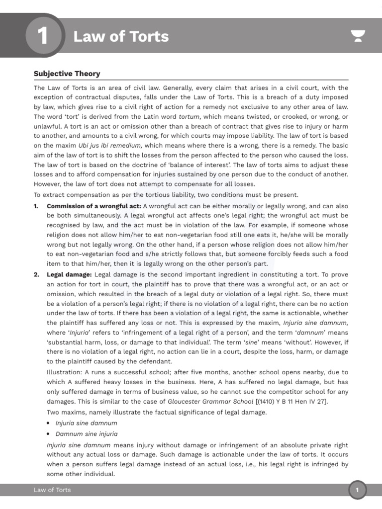 Law of Tort | PDF | Tort | Legal Liability