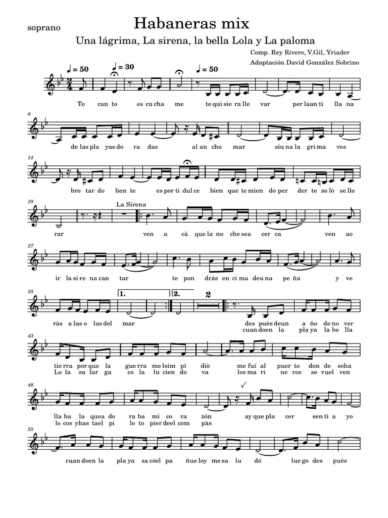 Habaneras Mix Soprano | PDF