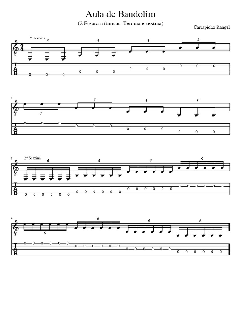 10 - Aula de Bandolim (Figuras Ritmicas Tercina e Sextina) | PDF