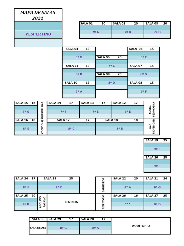 Mapa de Sala 2021 Vespertino | PDF