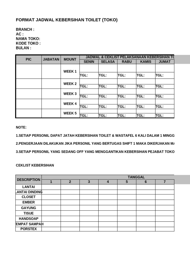 Form & Ceklist | PDF