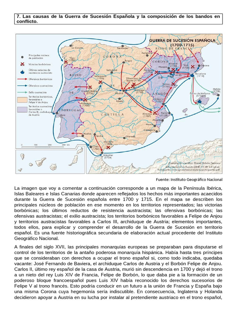 Las Causas de La Guerra de Sucesión Española y La Composición de Los ...