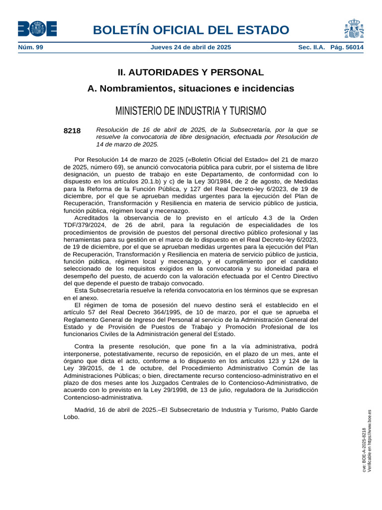 Resolución de nombramiento 2025 | PDF | Gobierno