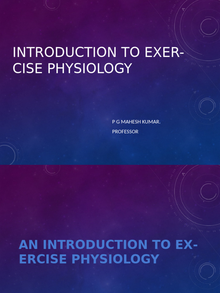 Basics of Exercise Physiology - An Introduction | PDF | Physical ...
