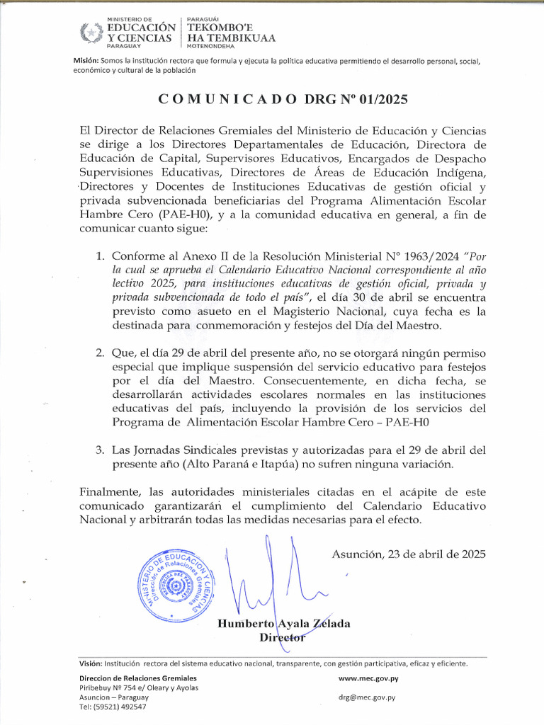 Comunicado DRG #01 | PDF