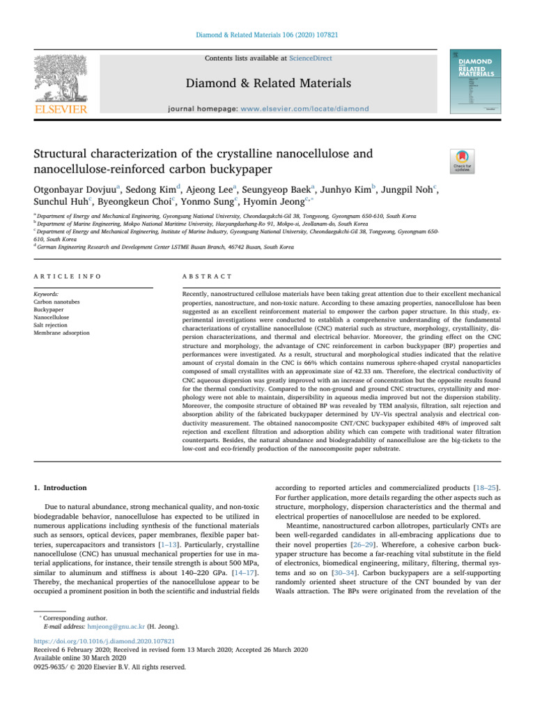 Structural Characterization of the Crystalline Nanocellulose and ...