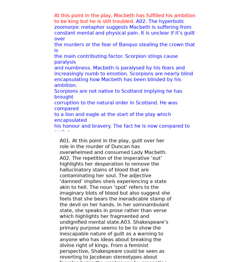 Guilt in Macbeth: Key Quotes Explored | PDF