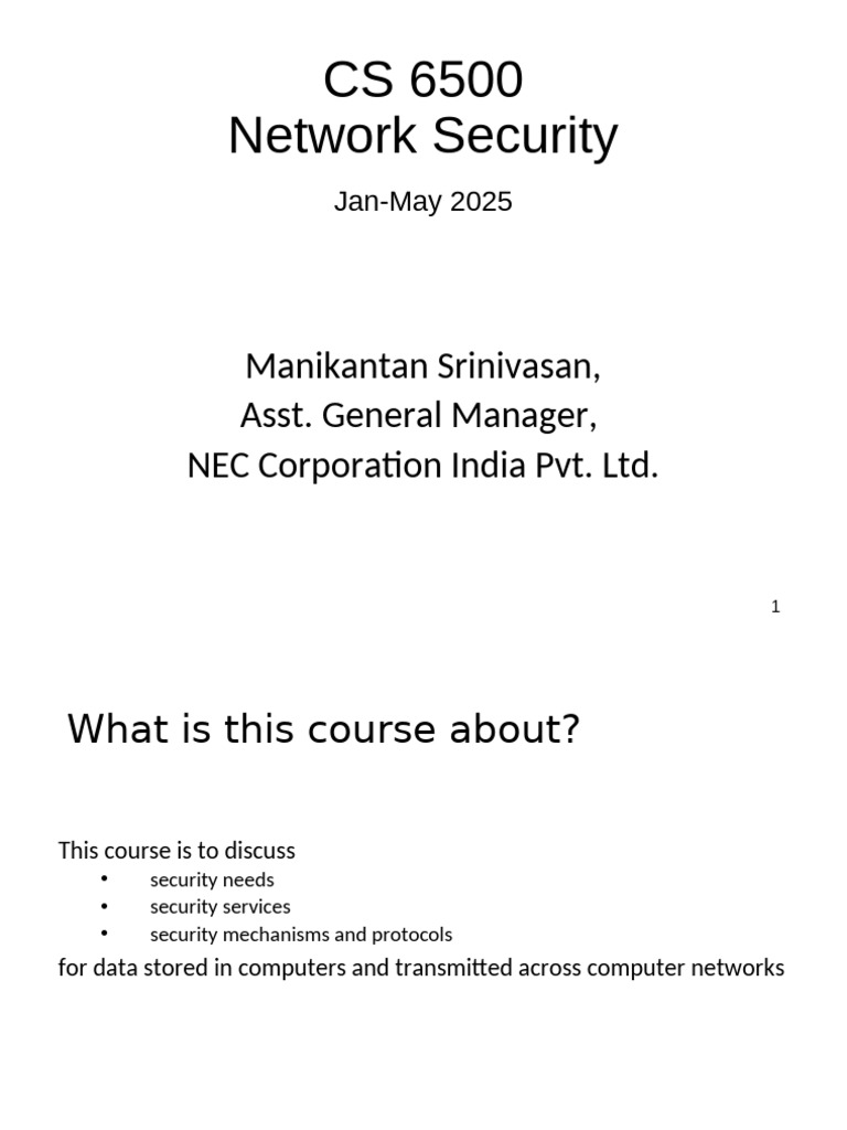 Lecture 01 20250116 v2 | PDF | Computer Security | Security