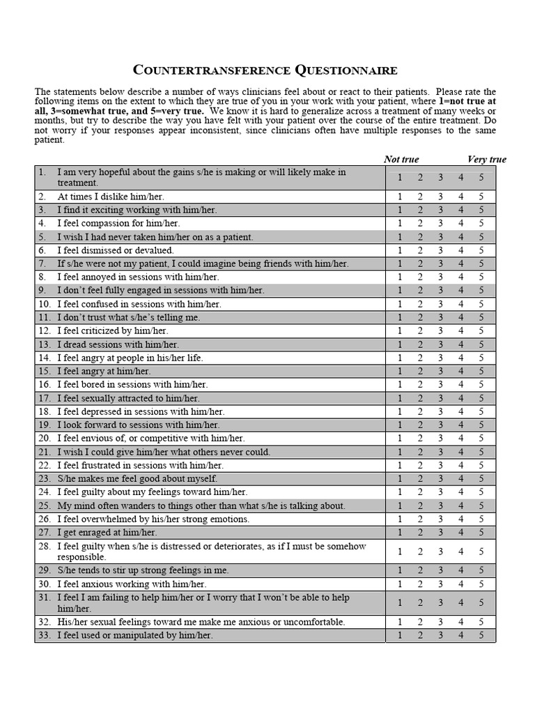 Therapist Response Questionnaire - English - Copy of The Questionnaire ...