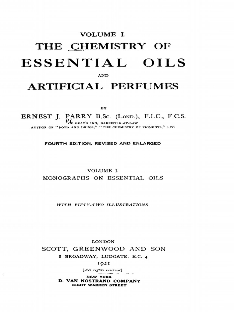 Chemistry of Essential Oils Vol. I | PDF | Trees