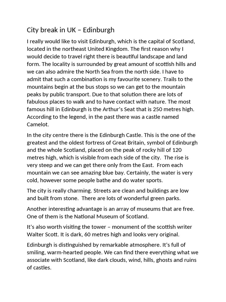 City Break in UK - Edinburgh | PDF