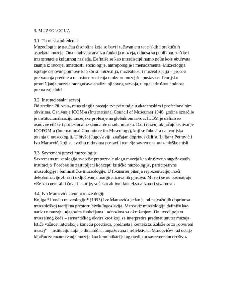Skripta MUZEOLOGIJA | PDF