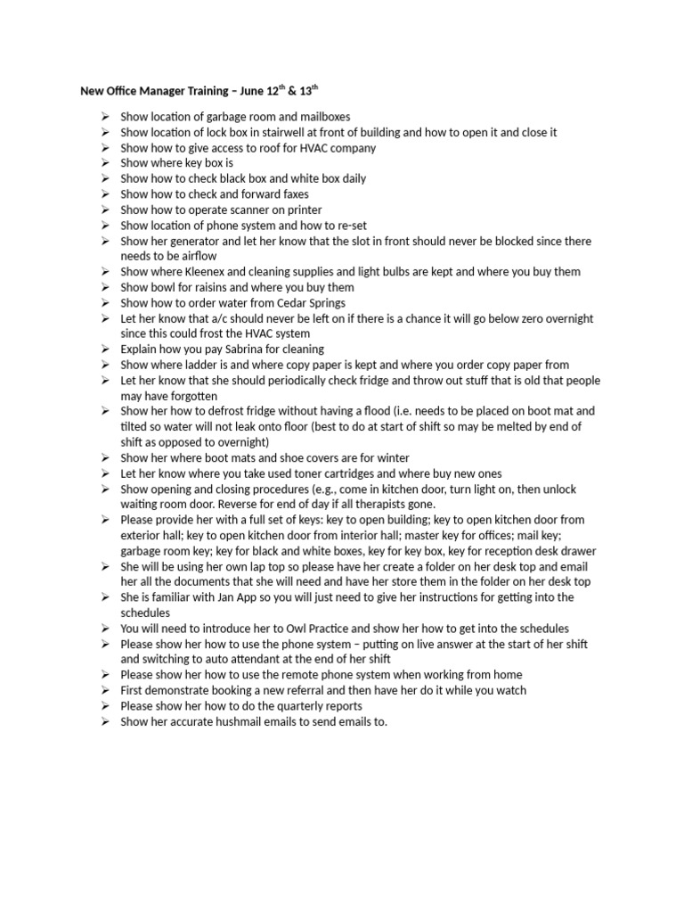 New Office Manager Training (4803) | PDF