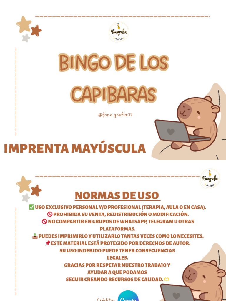 MS Bingo de Los Capibaras | PDF
