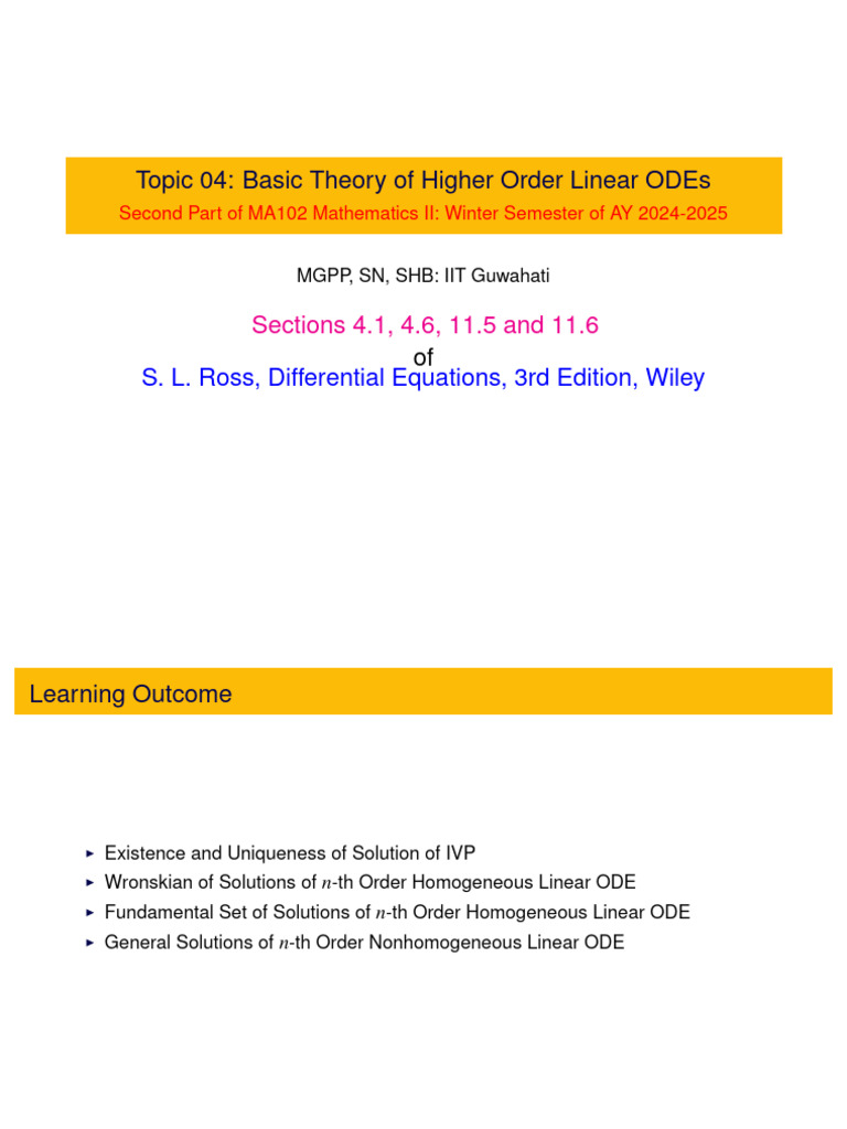 2025-ODE-Topic-04-Handout-1 | PDF | Ordinary Differential Equation ...