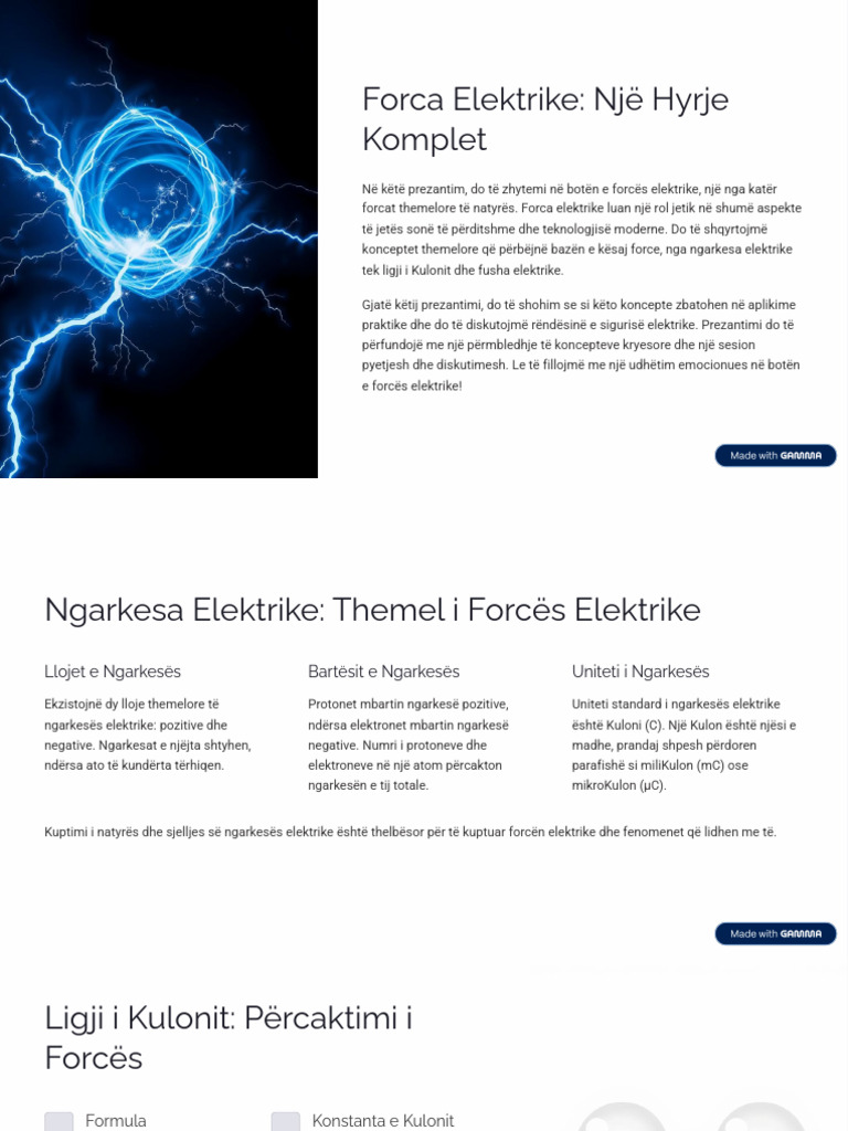 Forca Elektrike Nje Hyrje Komplet | PDF