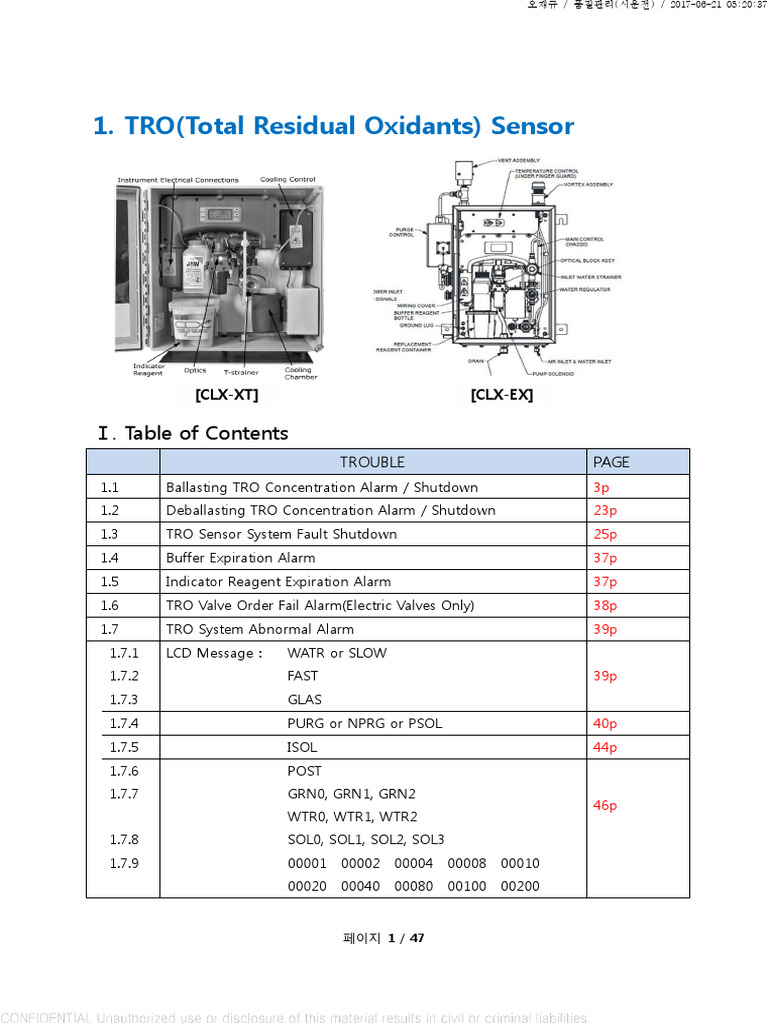 TRO Sensor Alarm and Maintenance Guide | PDF | Valve | Power Supply
