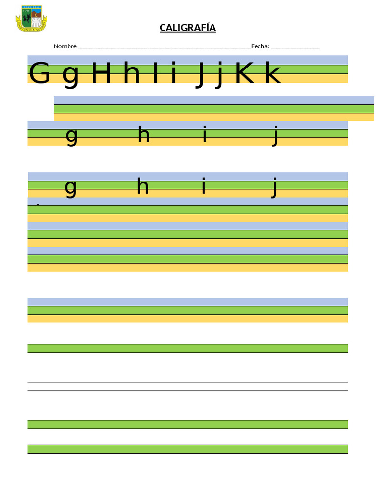 plantilla de caligrafia | PDF
