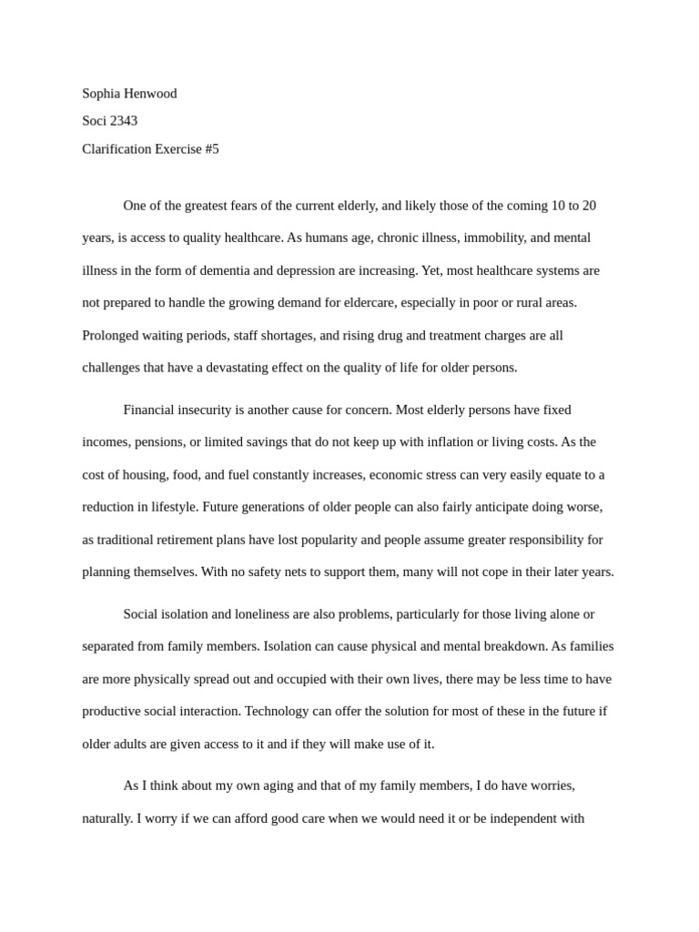 Clarification Exercise #5 - Sophia Henwood | PDF