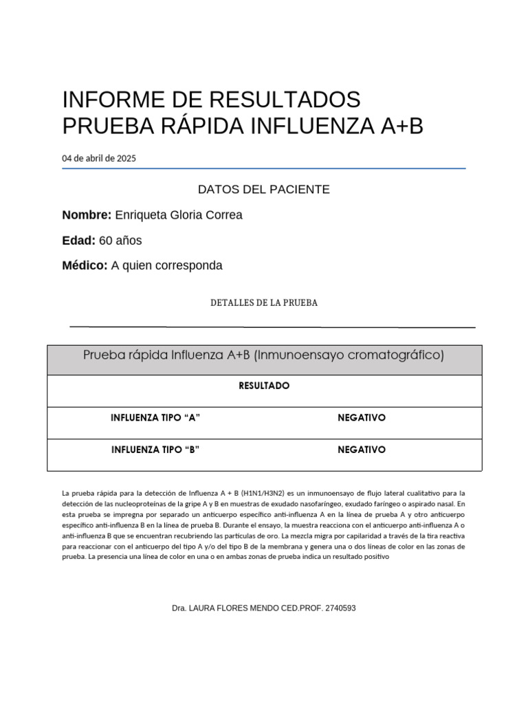 Resultados Influenza | PDF