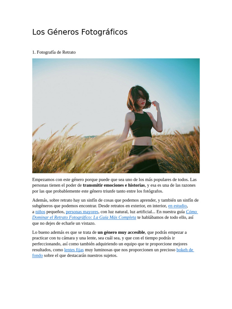Géneros Fotográficos Esenciales | PDF | Fotografía macro | Imagen