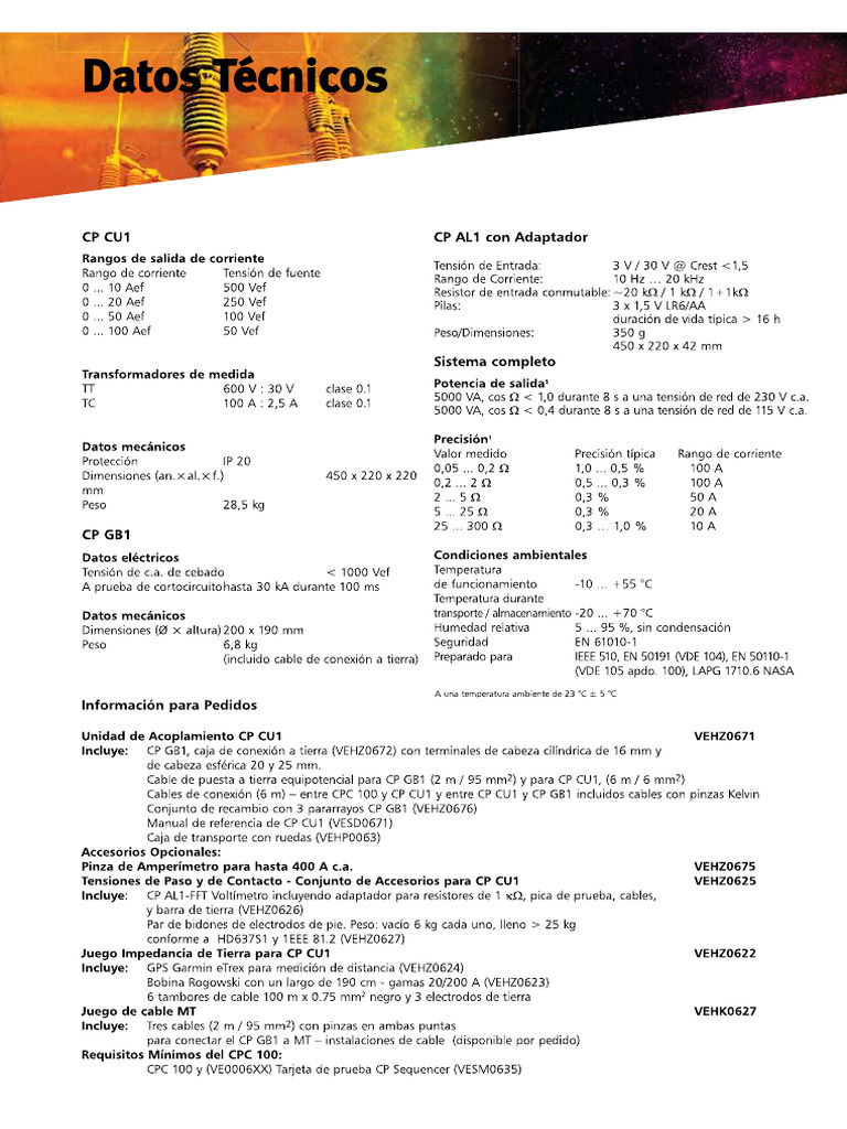 Datos Tec. CP-CU1 | PDF