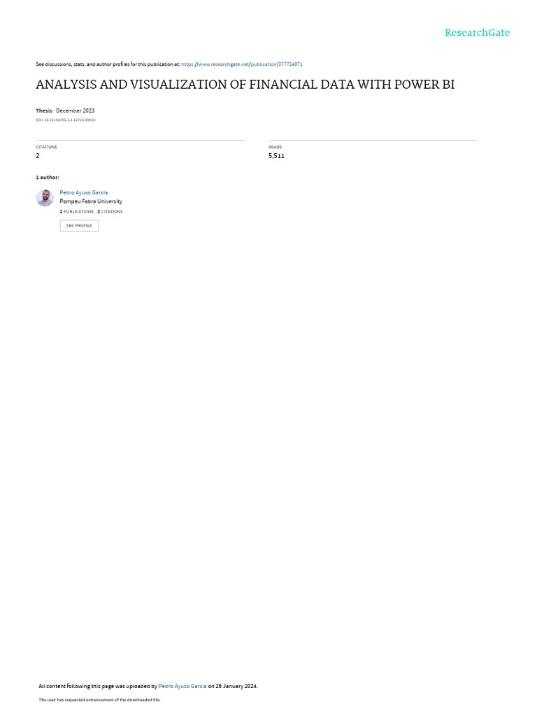 Analysis and Visualization of Financial Data With Power Bi: December 2023 | PDF | Business ...