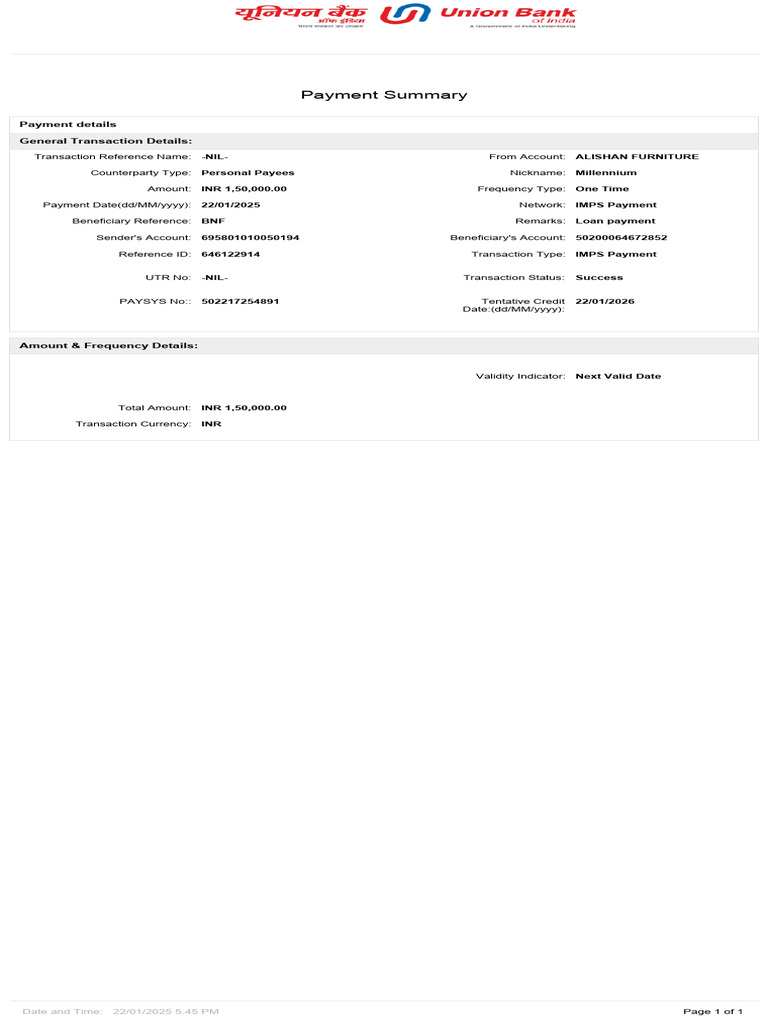 Payment Summary | PDF