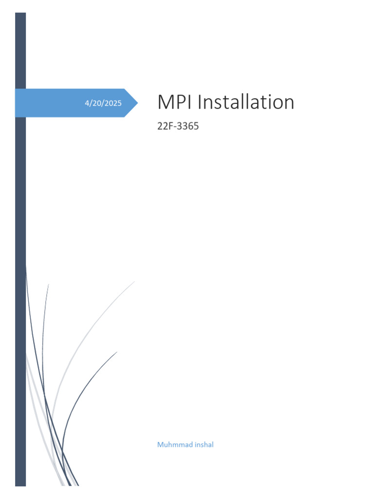 22F-3365, Installation of MPI, BSCS (6B), PDC | PDF