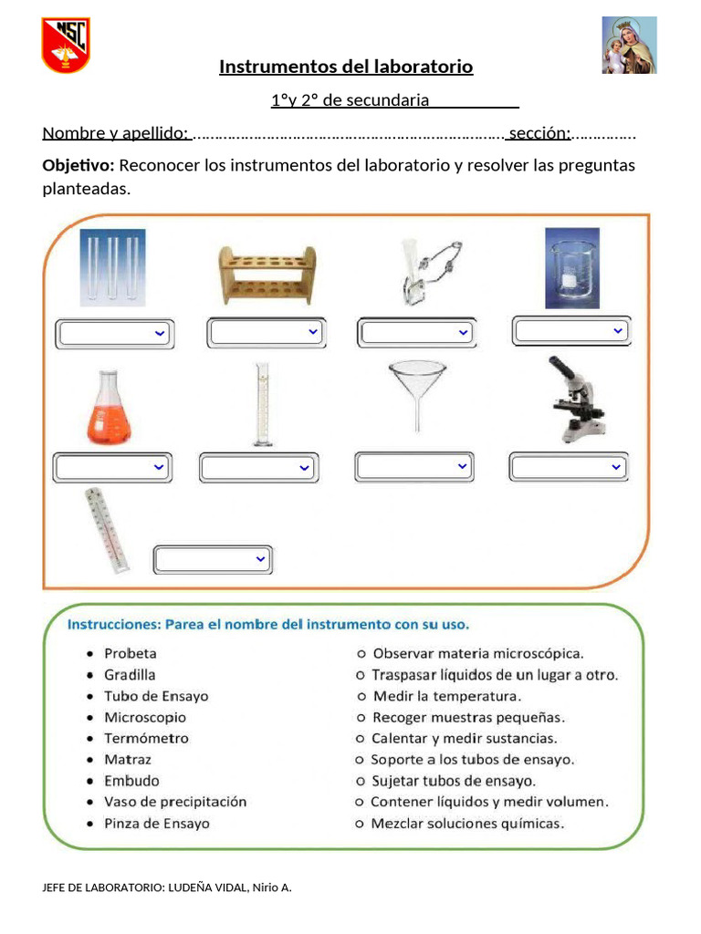 Instrumentos Del Laboratorio para El Recorrido | PDF