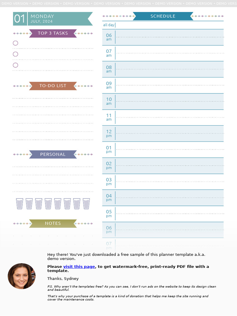 Dated Daily Planner - Casual Style-A4 | PDF