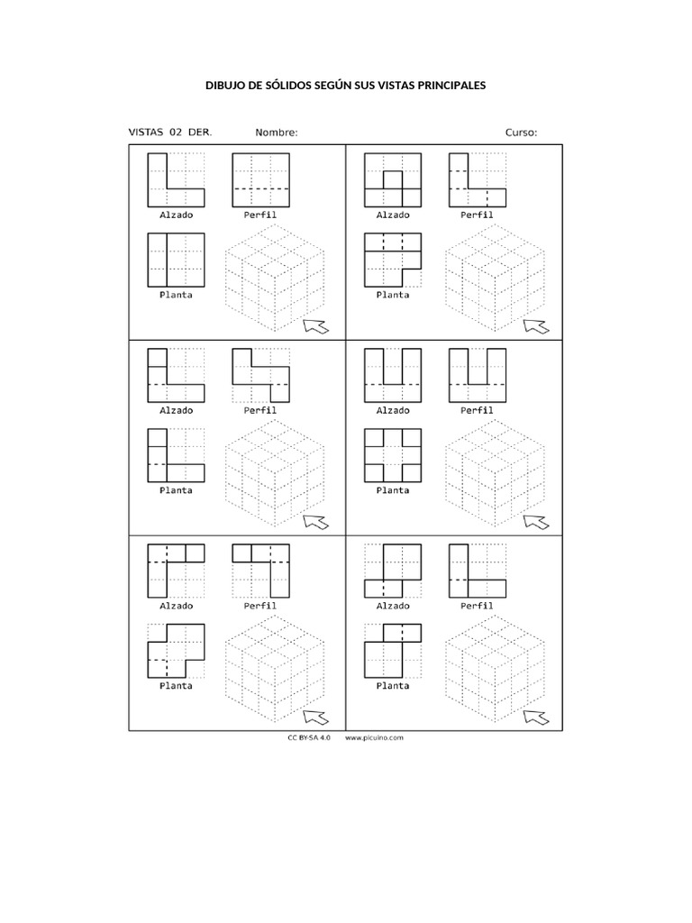 Dibujo de Sólidos Según Sus Vistas Principales | PDF