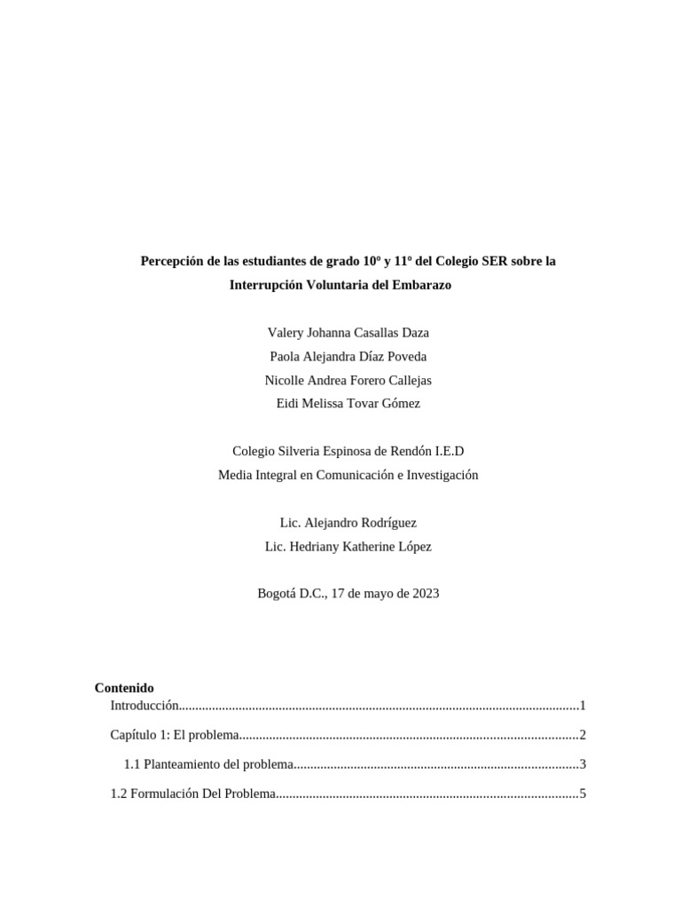 Pi. Percepción Del Aborto. CDFT 1103 | PDF | Aborto | Violación