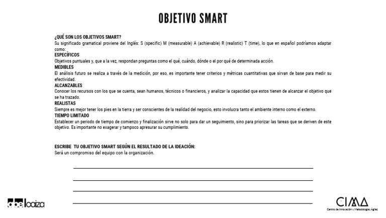 OBJETIVOS SMART FORMATO | PDF