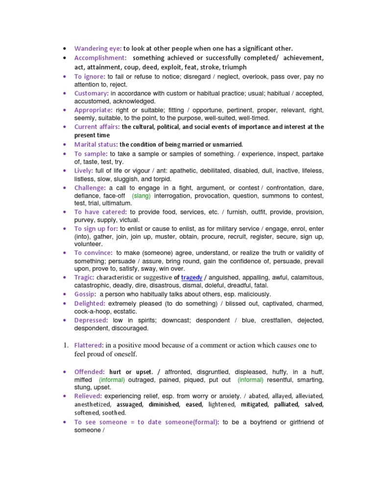 Vocabulary | PDF | Violence