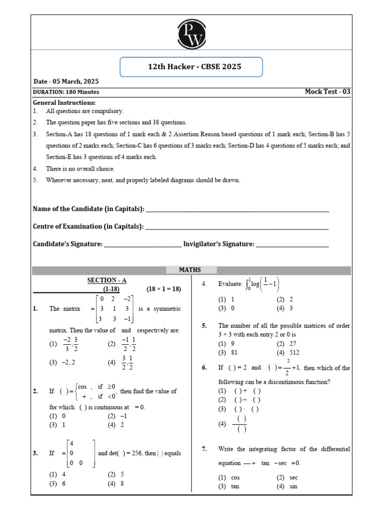 67c6e35f042444b2b590c235 - ## - Mock Test - 03 - Test Paper Solutions ...