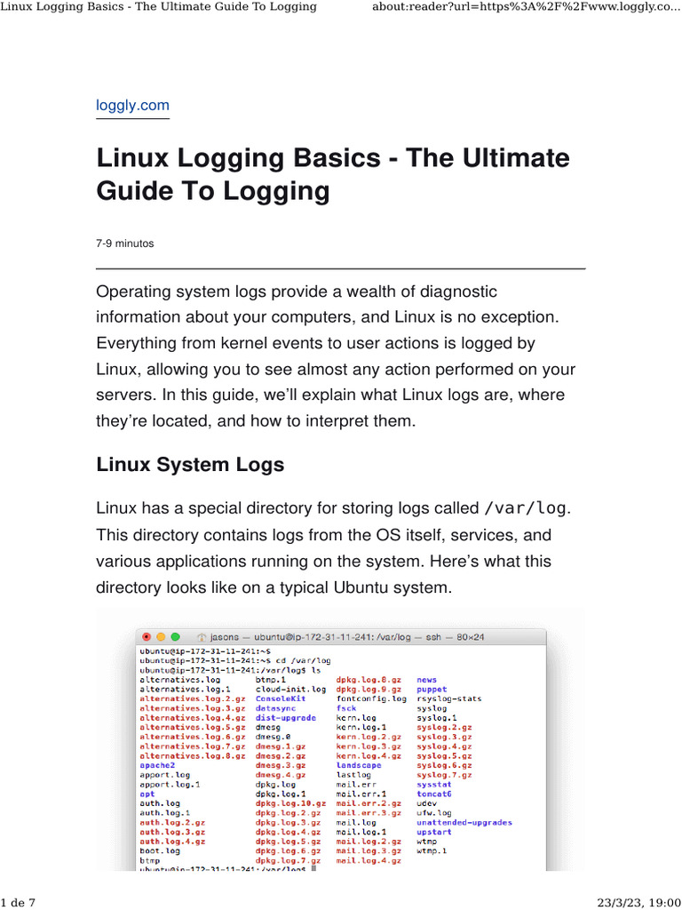 01-Linux Logging Basics - The Ultimate Guide To Logging | PDF | Port (Computer Networking ...