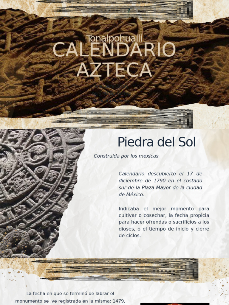 Calendario Azteca: Tonalpohualli y Piedra del Sol | PDF | azteca