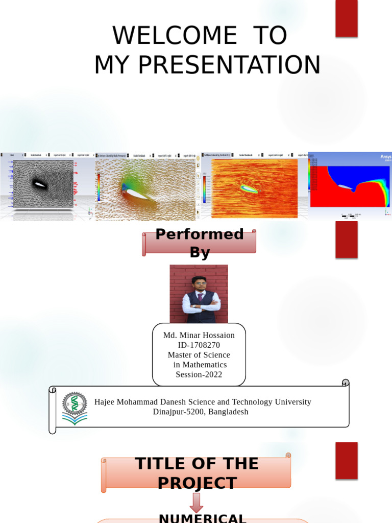 Presentation About Numerical Bluff Body | PDF | Turbulence | Fluid Dynamics
