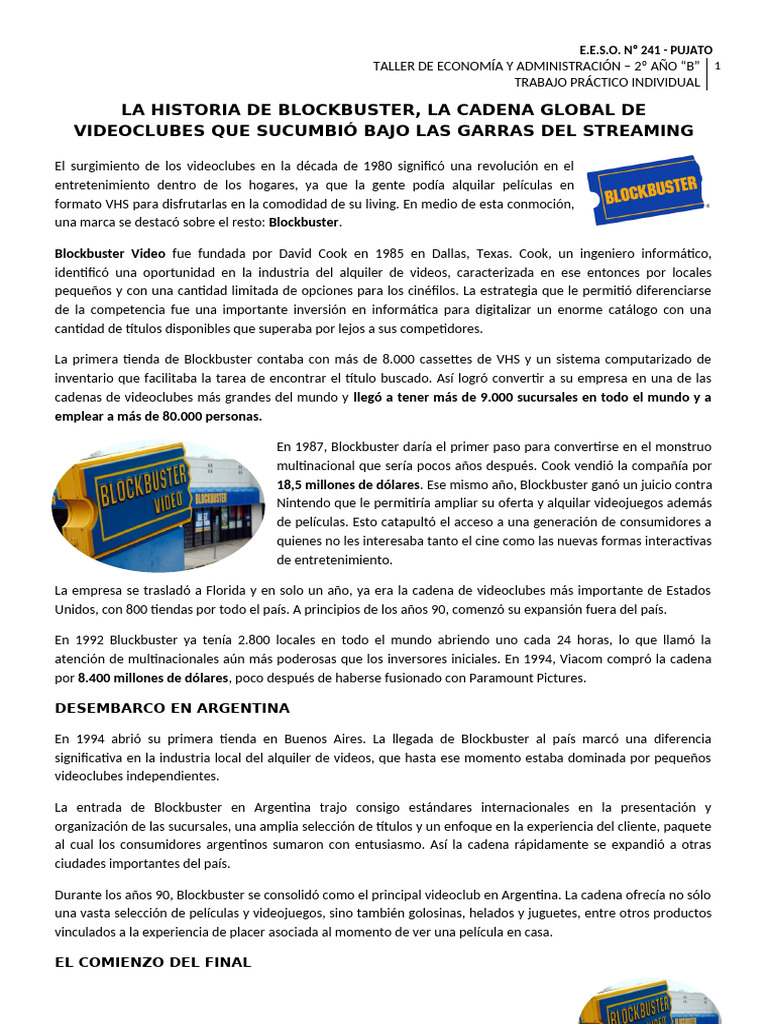 La Historia de Blockbuster | PDF | Netflix