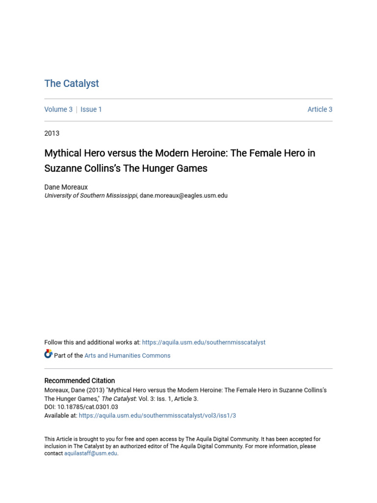 Female Heroism in The Hunger Games | PDF | Hero | Theseus