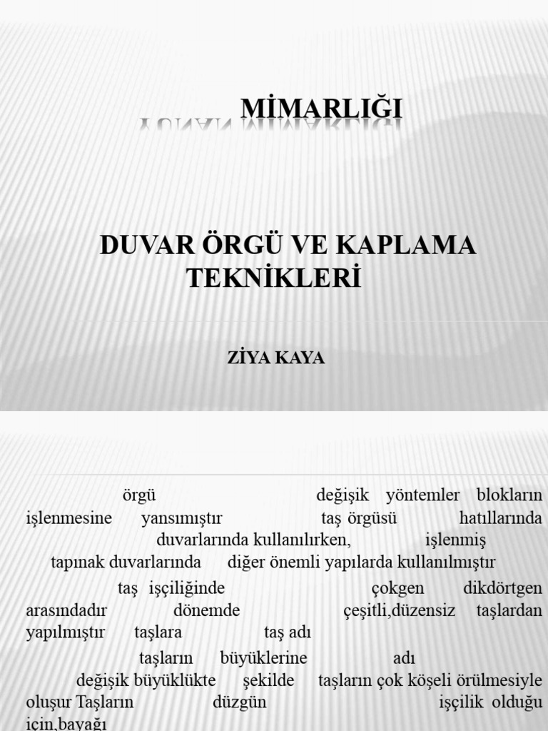 Duvar Orgu Ve Kaplama Teknikleri | PDF