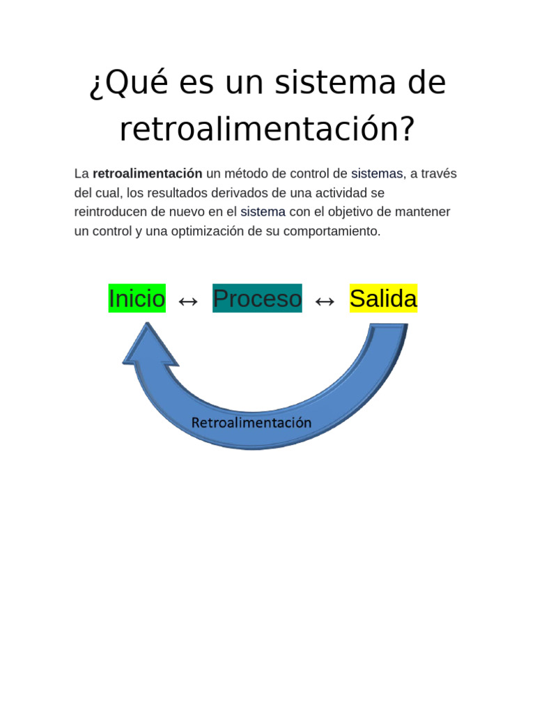 Sistema de Retroalimentación: Definición y Función | PDF