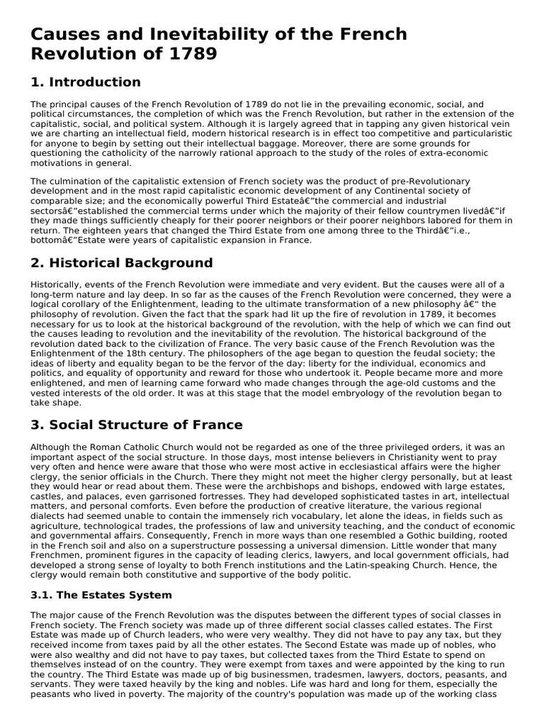 Causes of the 1789 French Revolution | PDF | Taxes | Age Of Enlightenment