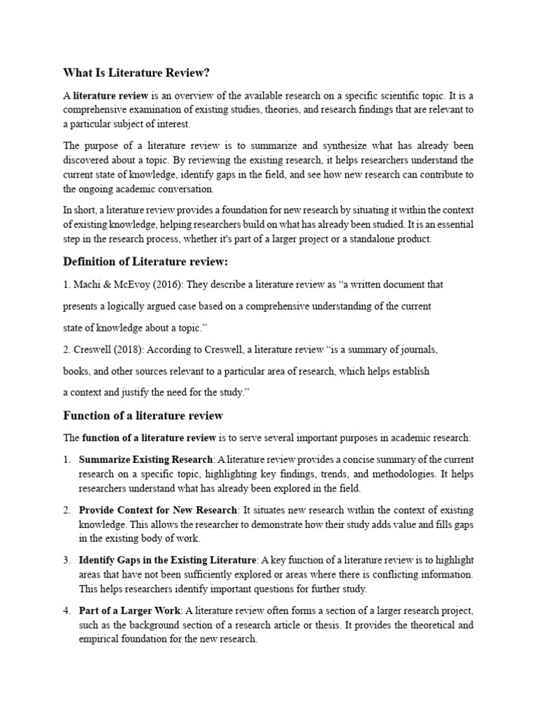Understanding Literature Reviews Explained | PDF | Systematic Review ...